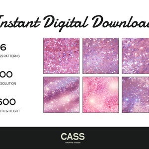 Holographic Pink Glitter Seamless Digital Papers, Textured Pattern ...