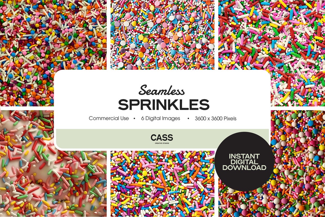 RAINBOW SPRINKLES Seamless Digital Papers - SWEETS Patterns, Instant ...