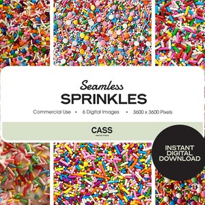RAINBOW SPRINKLES Seamless Digital Papers - SWEETS Patterns, Instant ...