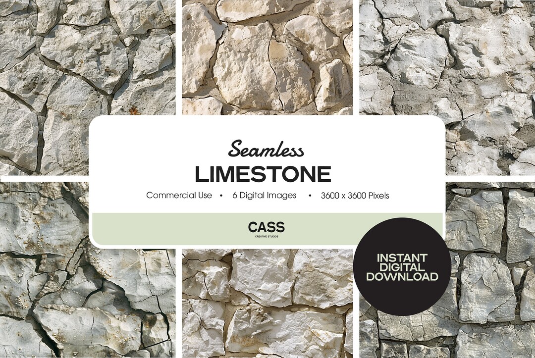 LIMESTONE Seamless Digital Paper, ROCK TEXTURE Pattern, Instant ...