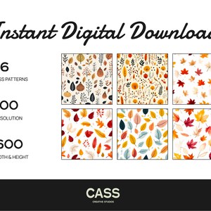 Fall Autumn Leaves Seamless Digital Paper, Fall Seasonal Pattern ...