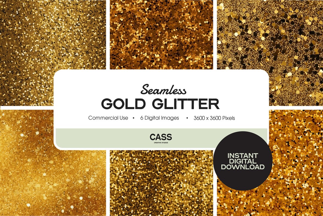 Gold Glitter Seamless Digital Paper, Instant Download, Commercial Use ...