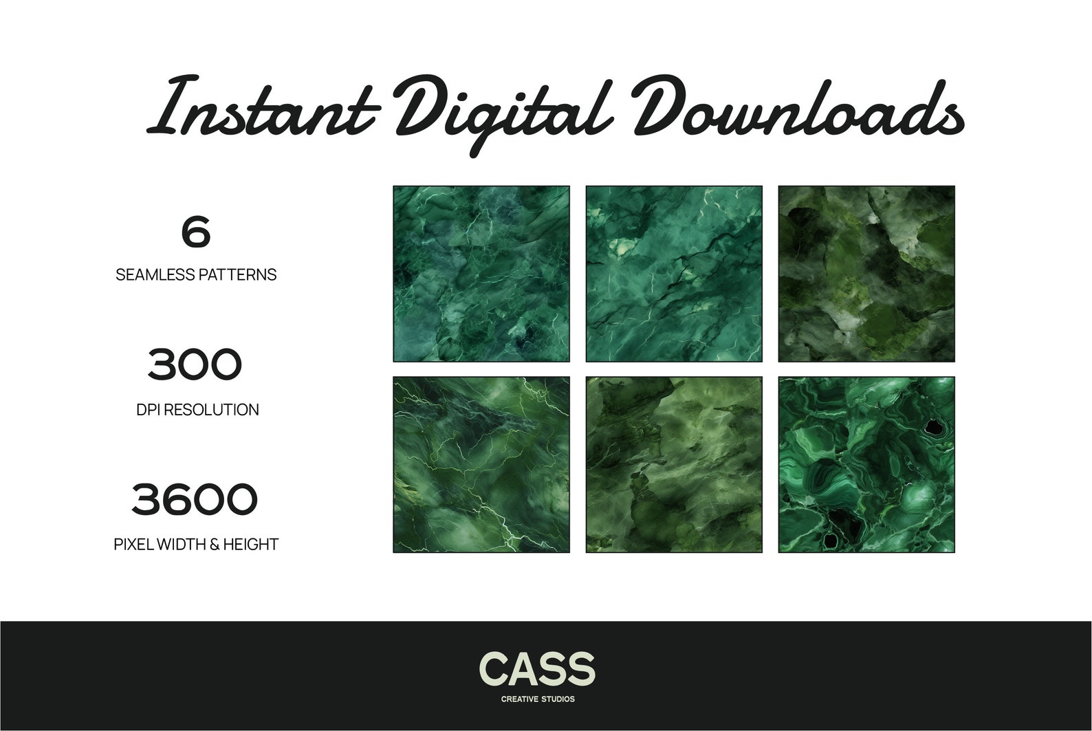 Green Marble Seamless Digital Paper, Instant Download, Commercial Use ...