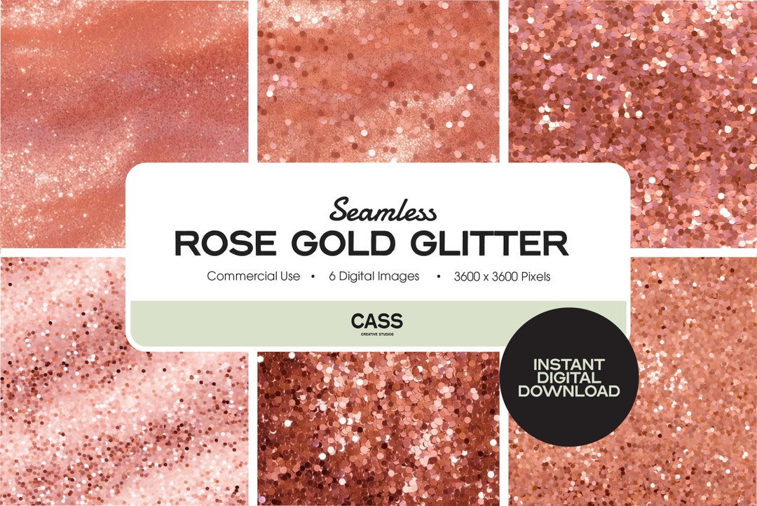 Rose Gold Glitter Seamless Digital Paper, Sparkle Pattern, Instant ...
