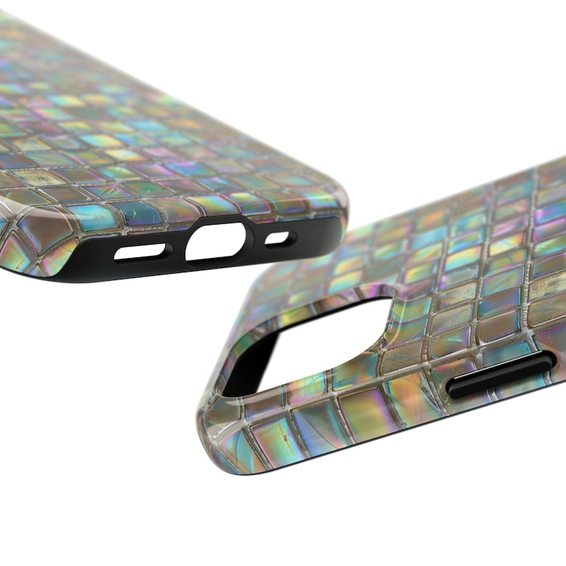 Iridescent Mosaic Tile Phone Case, Holographic Pattern, Trendy, iPhone ...