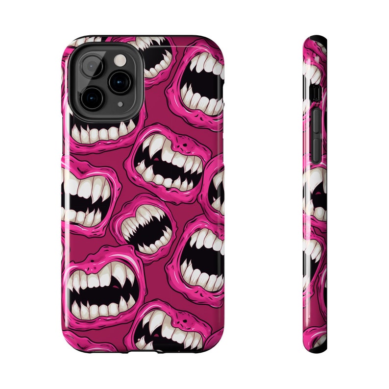 Scary Monster, Horror Teeth, Trendy Phone Case, iPhone 15 14 13 12 11 ...