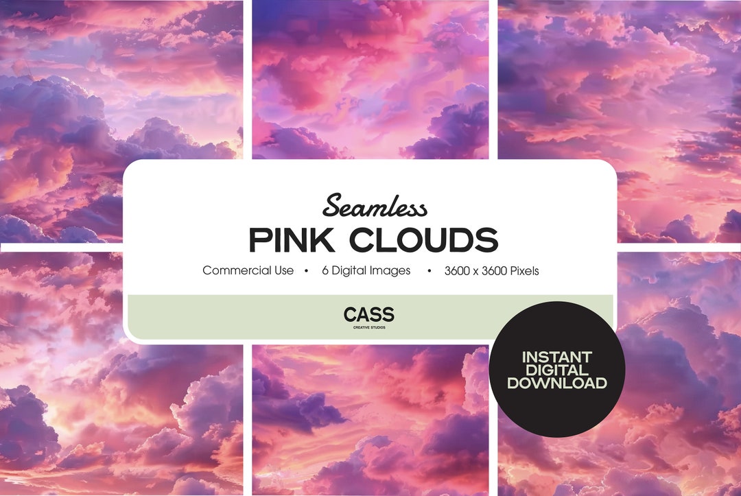PINK CLOUDS Seamless Digital Papers, DREAM Pattern, Instant Download ...