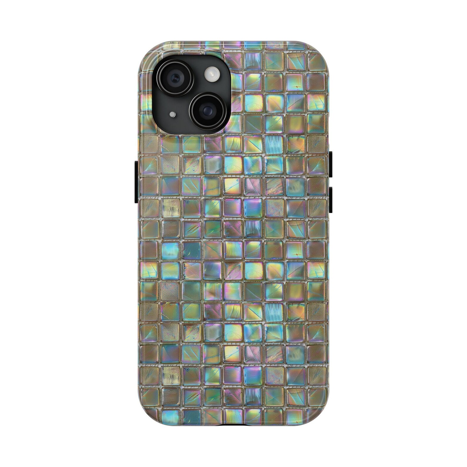 Iridescent Mosaic Tile Phone Case, Holographic Pattern, Trendy, iPhone ...