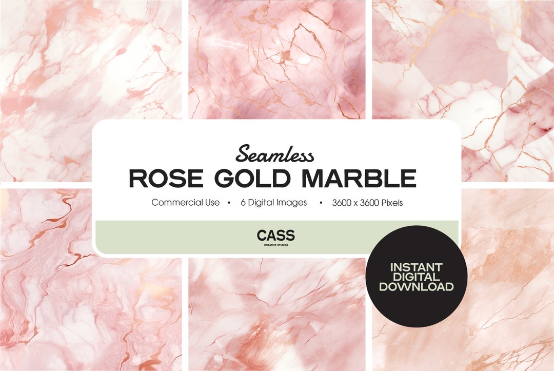 Rose Gold Marble Seamless Digital Paper, Textured Pattern, Instant ...