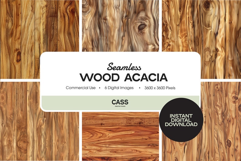 WOOD ACACIA TREE Seamless Digital Papers, Texture Pattern, Instant ...