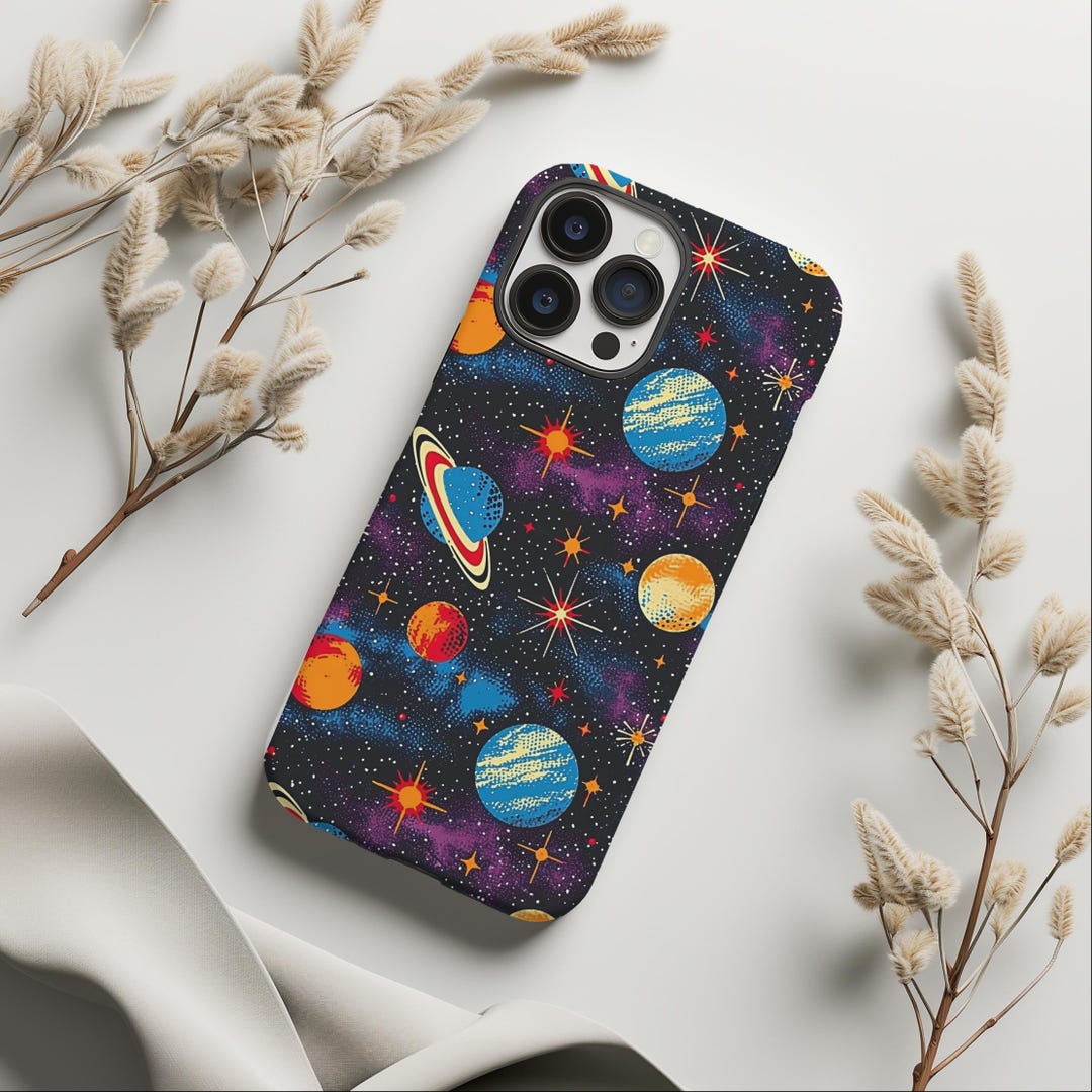 Solar System Space Phone Case, Universe Drawing, Trendy Phone Case ...