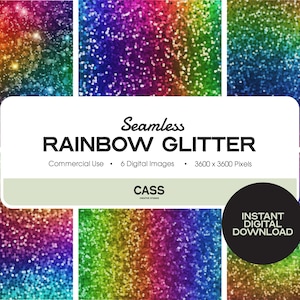 Rainbow Glitter Seamless Digital Paper, Sparkle Pattern, Instant ...