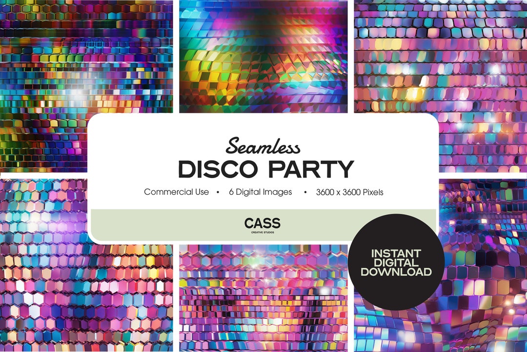 Disco Party Seamless Digital Papers, Instant Download, Commercial Use ...