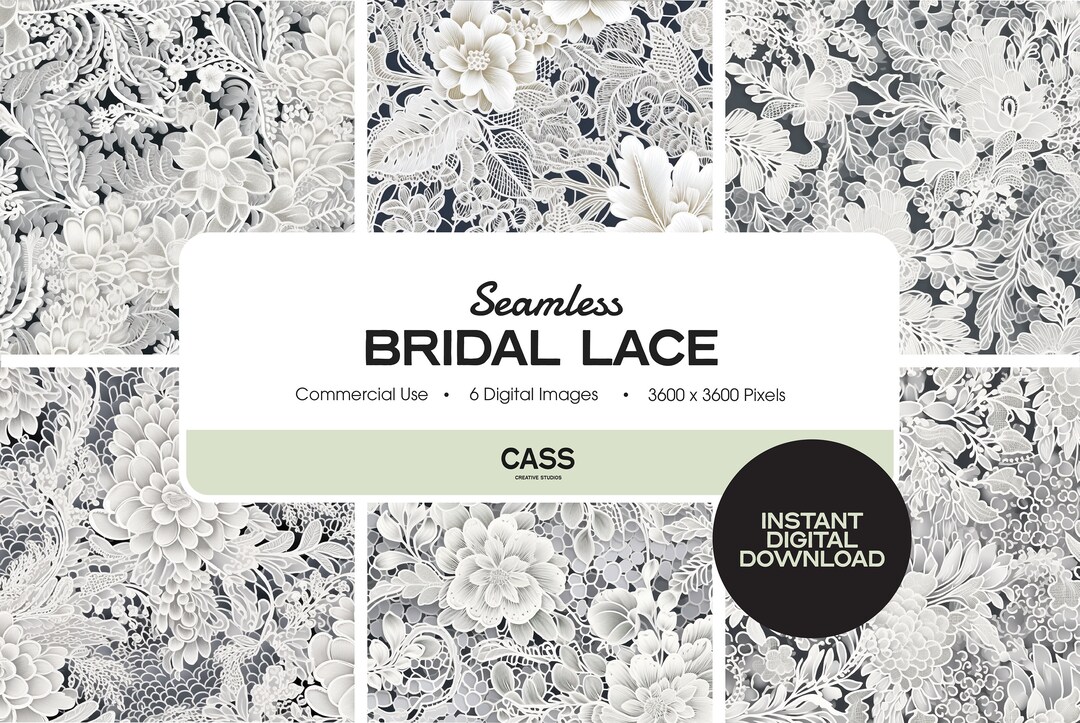 Bridal Lace Seamless Digital Papers, Wedding Pattern, Instant Download ...