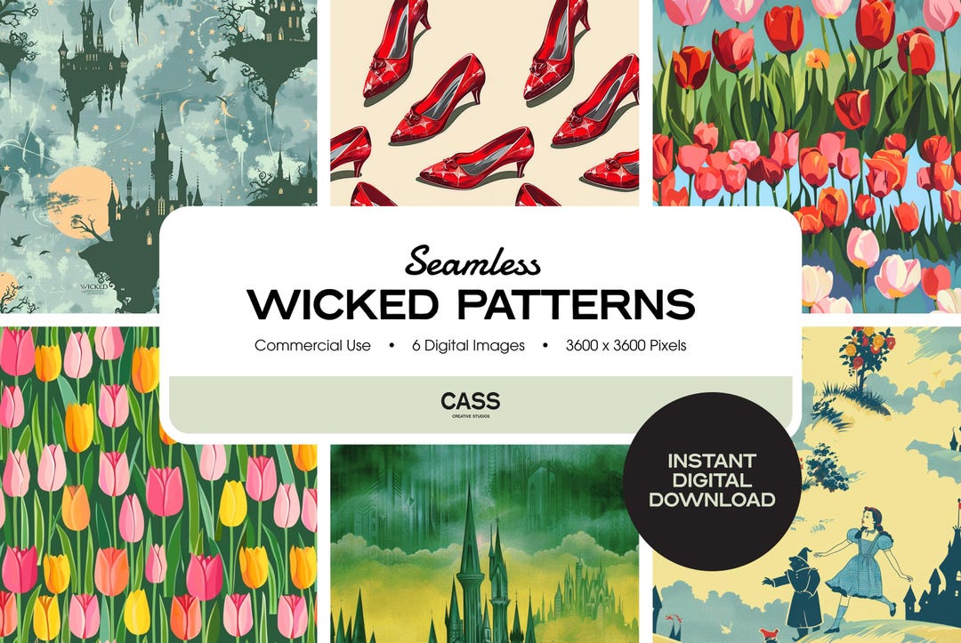 Wicked Seamless Digital Papers, Emerald City Pattern, the Wicked Witch ...