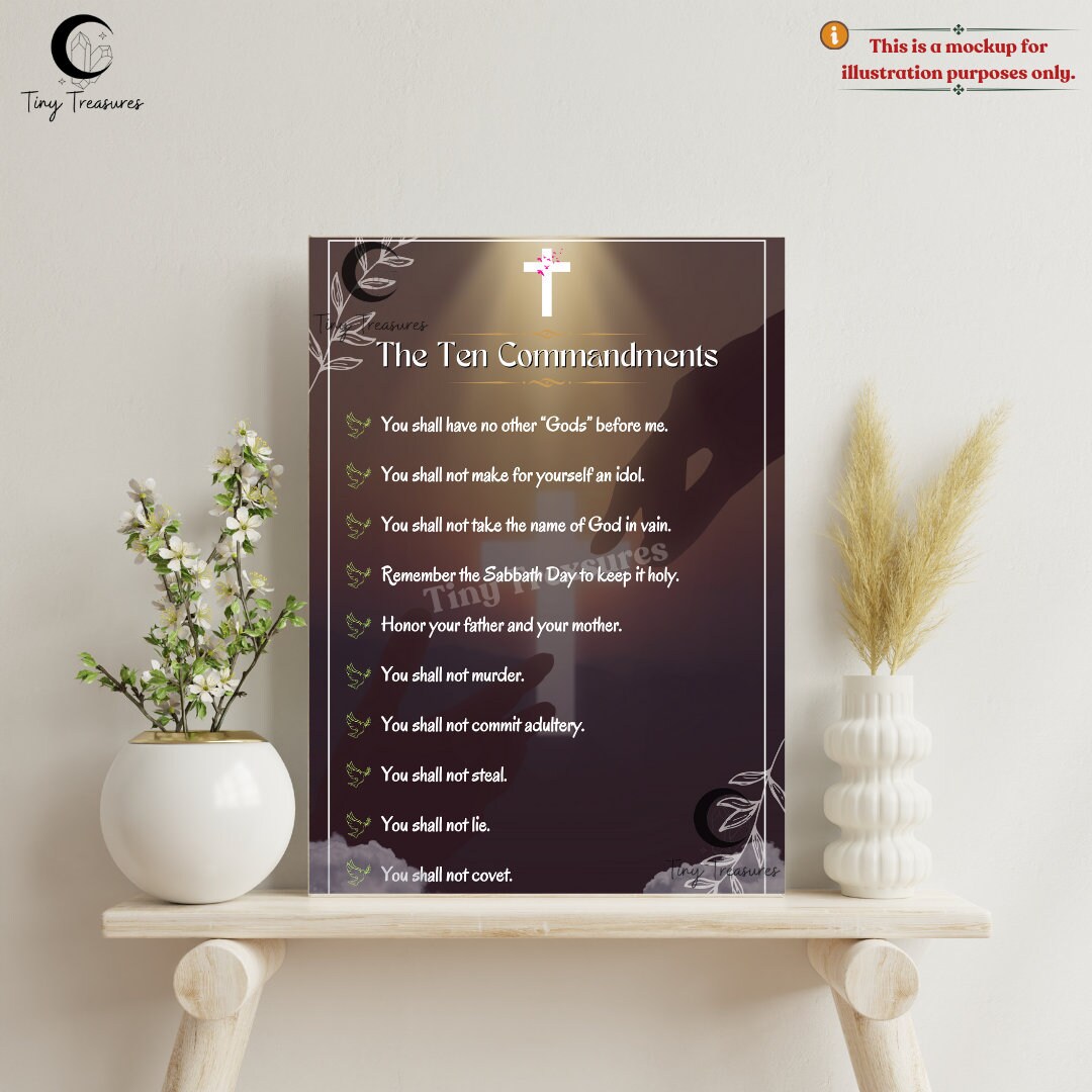 The Ten Commandments Digital Art Print Divine Guidance Jesus - Etsy