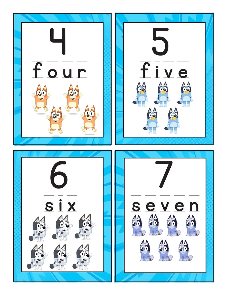 Printable Bluey Alphabet Matching Game & Printable Bluey Numbers 1-10 ...
