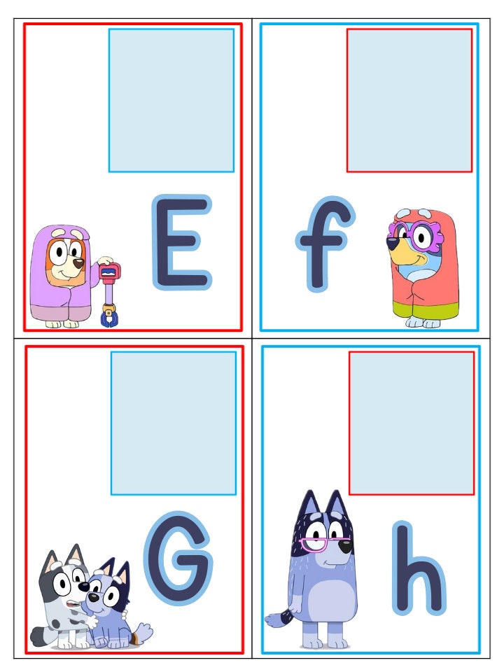 Printable Bluey Alphabet Matching Game & Printable Bluey Numbers 1-10 ...