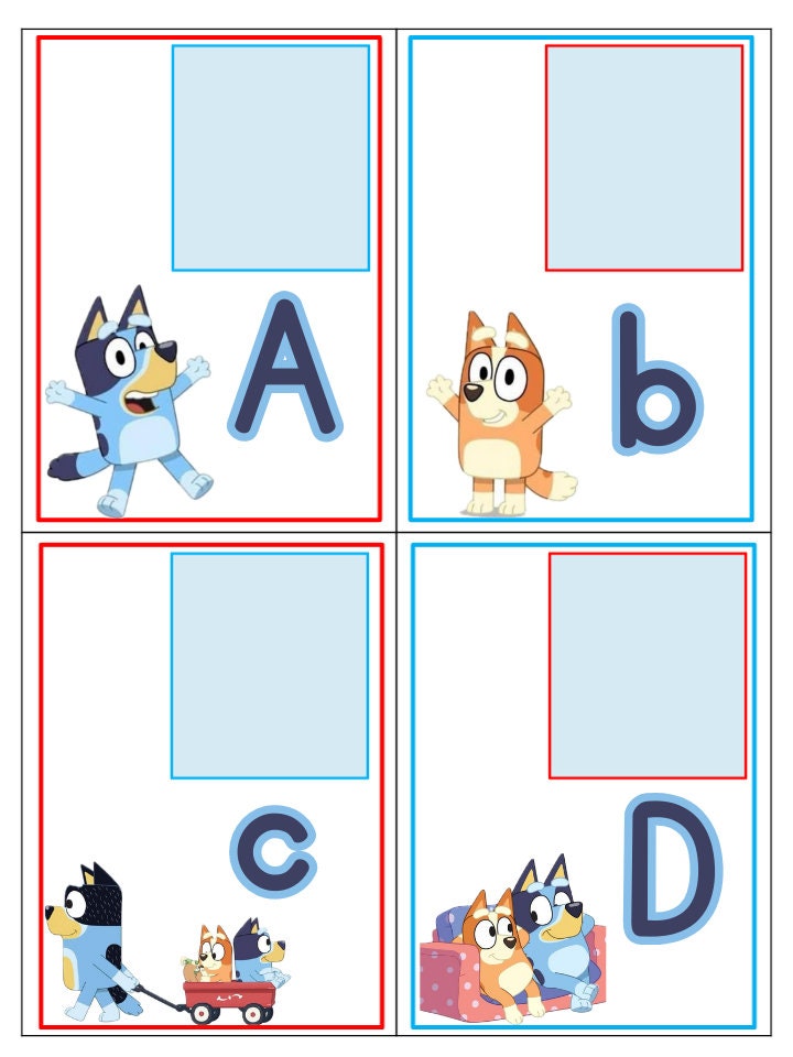 Printable Bluey Alphabet Matching Game & Printable Bluey Numbers 1-10 ...