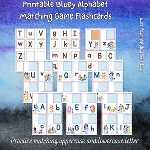 Printable Bluey Alphabet Matching Game & Printable Bluey Numbers 1-10 ...