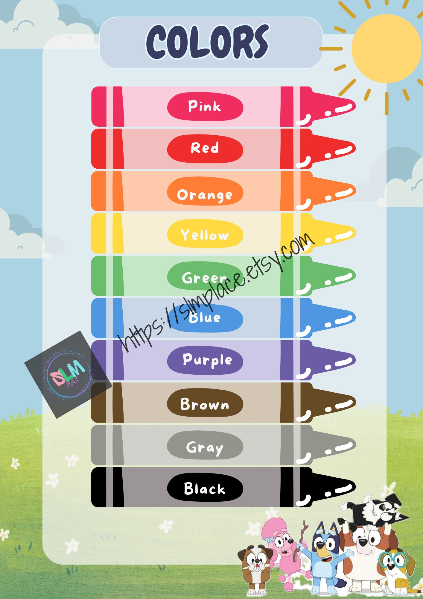 Printable Bluey Preschool Learning Posters, Preschool Learning Chart ...