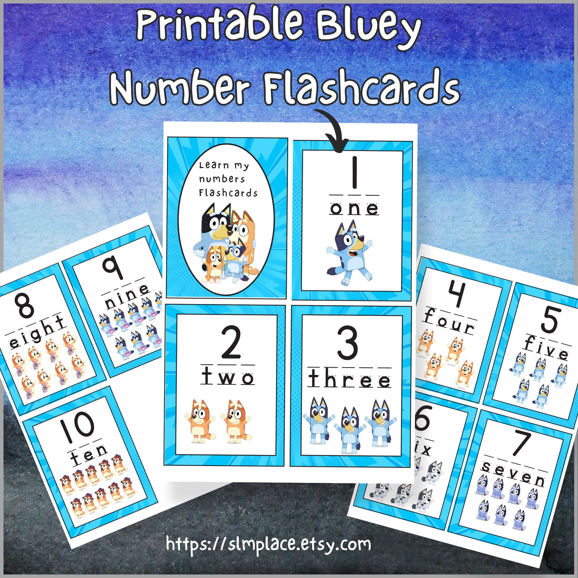 Printable Bluey Alphabet Matching Game & Printable Bluey Numbers 1-10 ...