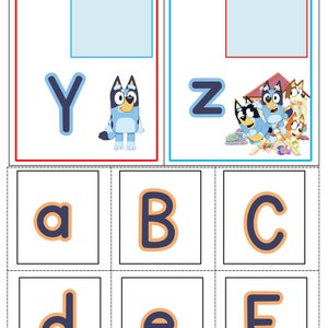 Printable Bluey Alphabet Matching Game & Printable Bluey Numbers 1-10 ...