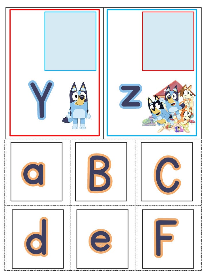Printable Bluey Alphabet Matching Game & Printable Bluey Numbers 1-10 ...