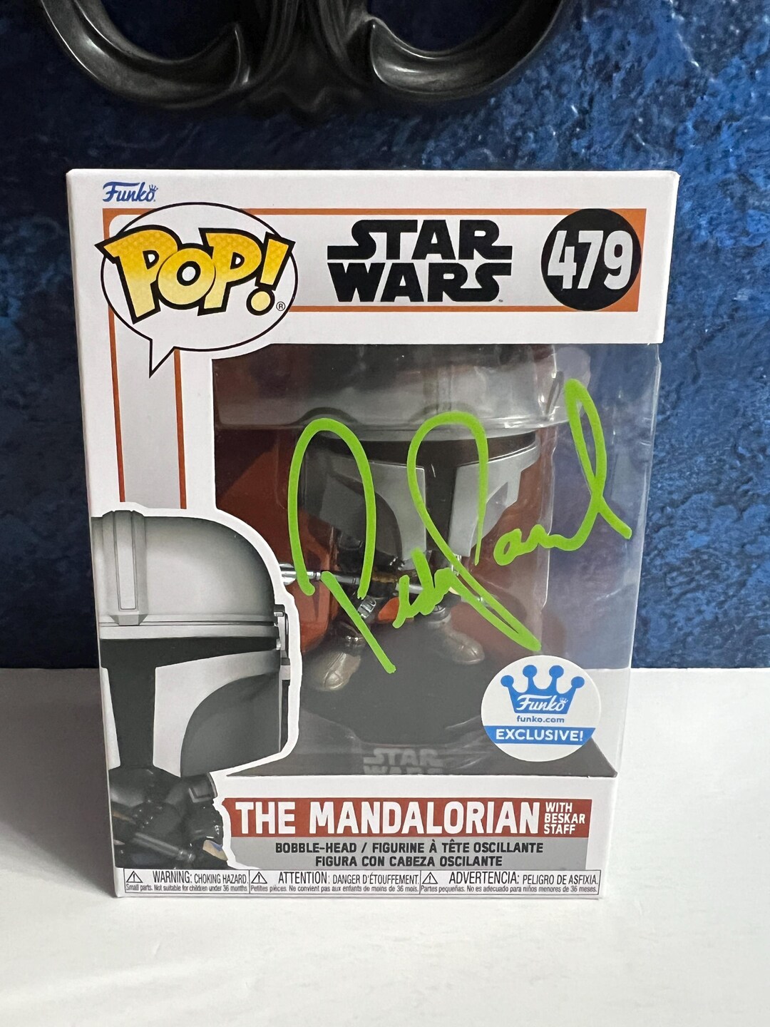 Funko Pop! Star Wars the Mandalorian With Beskar Staff #479 Signed by ...