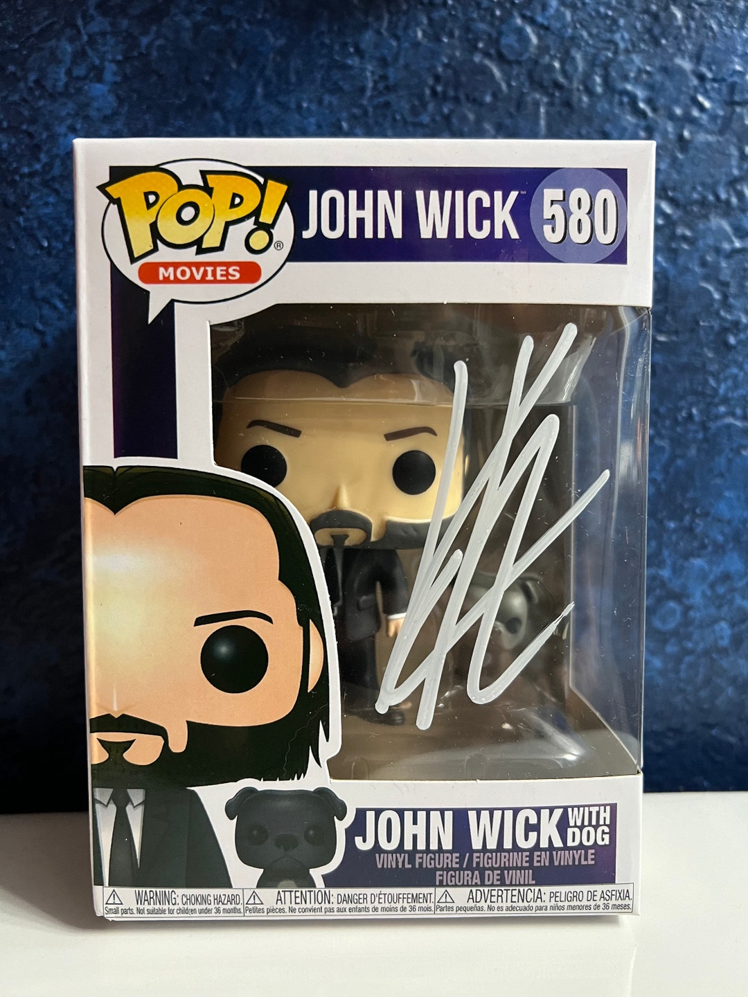 Funko Pop John Wick With Dog 580 Signed by Keanu Reeves Super Rare Free ...