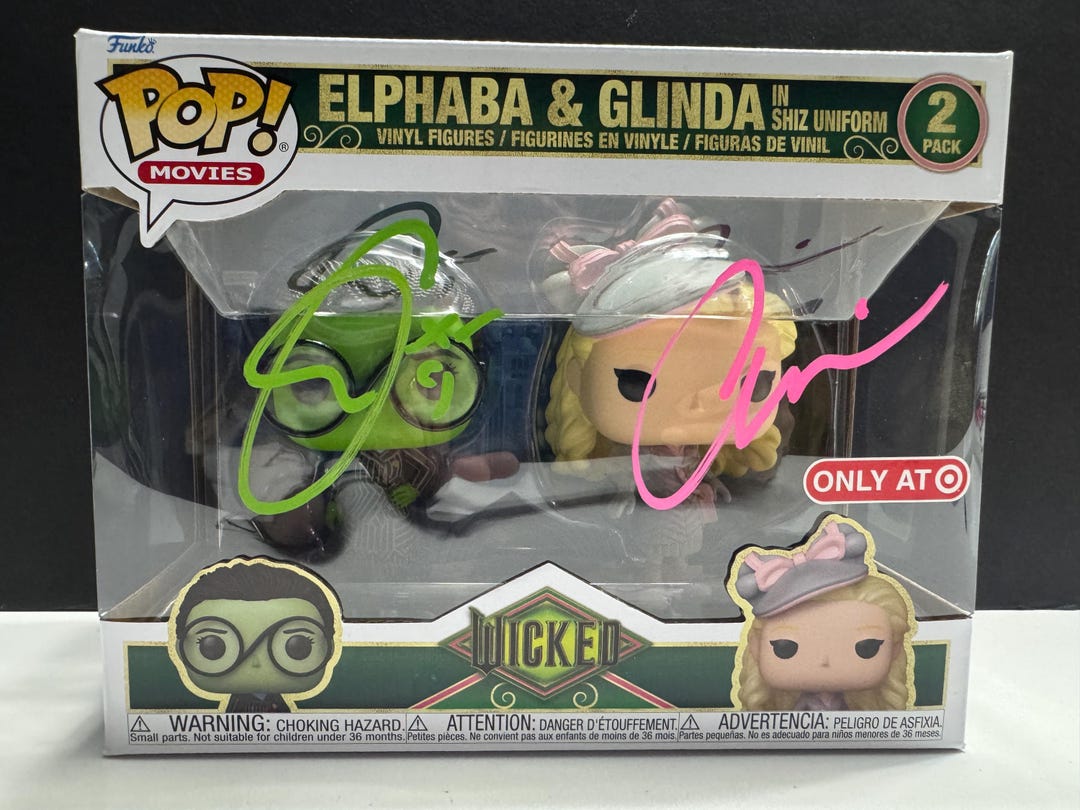 Funko Pop! Wicked - Elphaba & Glinda in Shiz Uniform #2PK Signed by ...