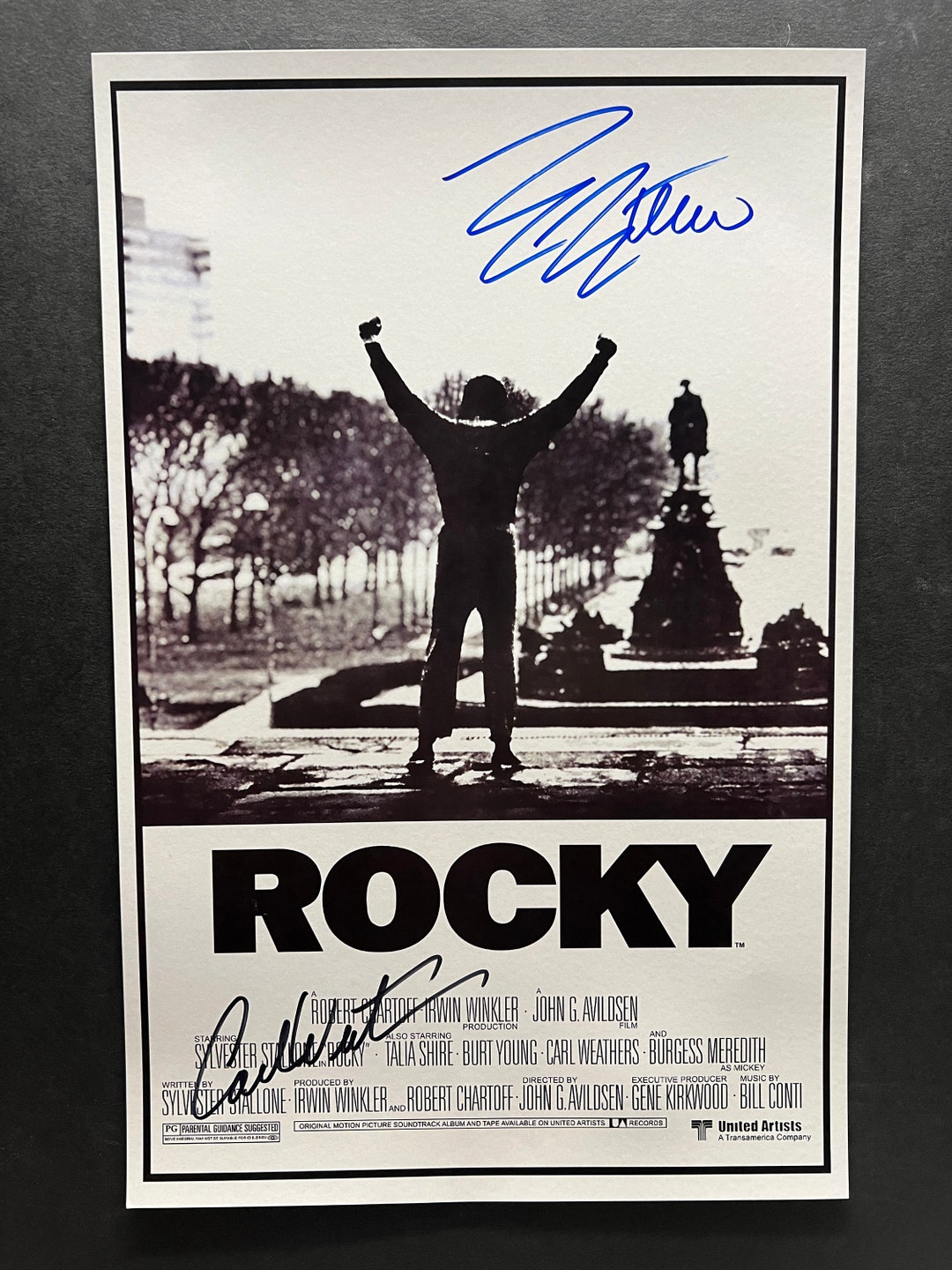 ROCKY Movie Poster Signed by Sylvester Stallone and Carl Weathers COA ...