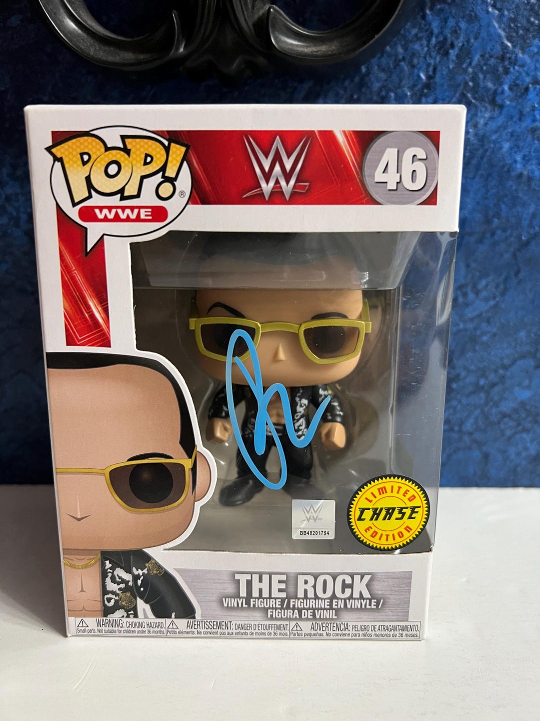 Funko Pop! WWE Wrestling - the Rock #46 Signed by Dwayne Johnson/the ...