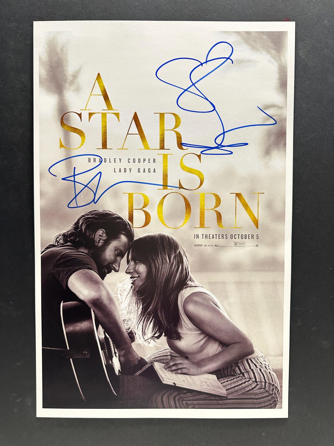 A STAR is BORN Movie Poster Signed by Bradley Cooper and Lady Gaga ...