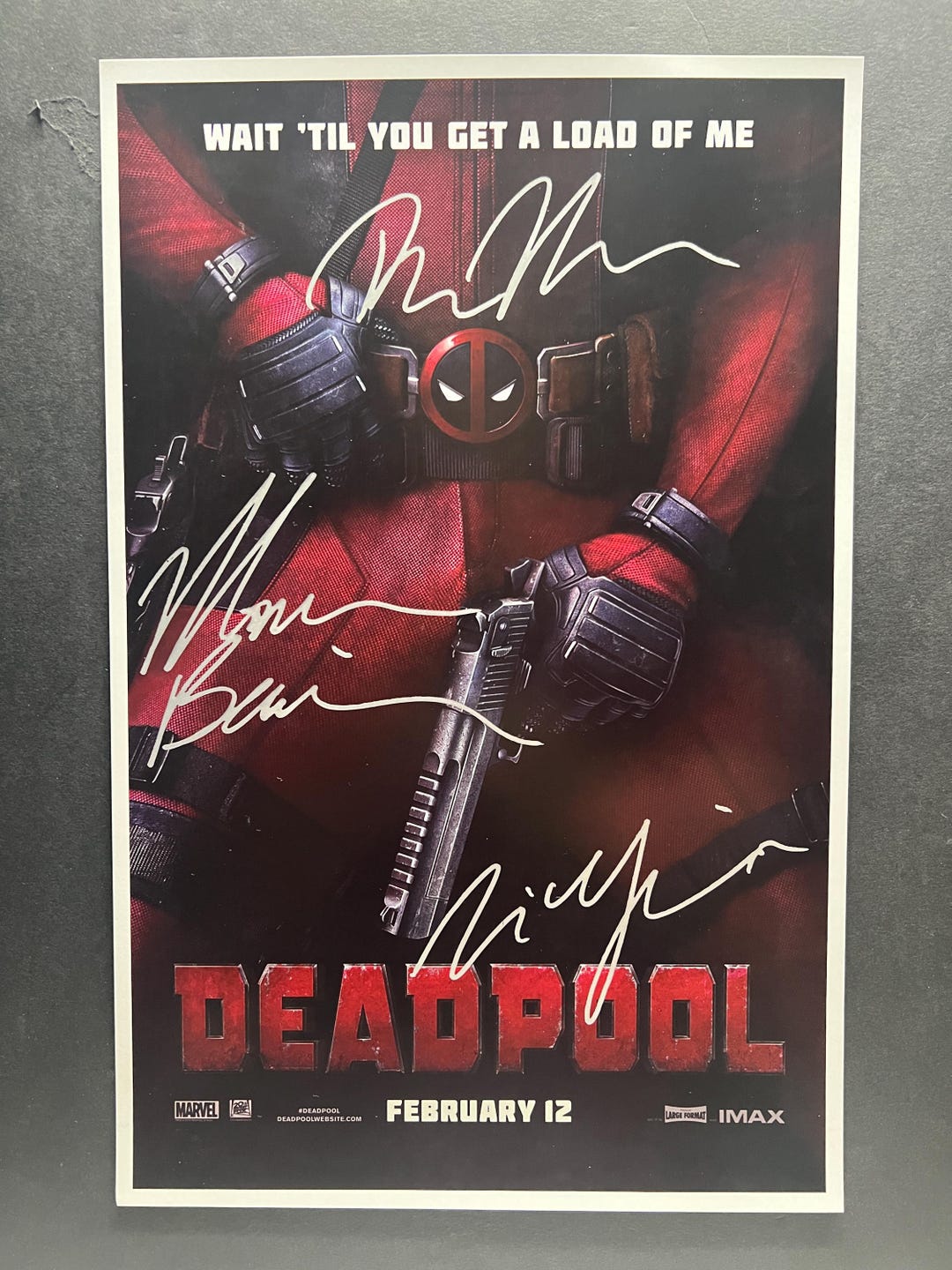 DEADPOOL Signed Movie Poster by 3 Castmembers COA Authenticated Secure ...