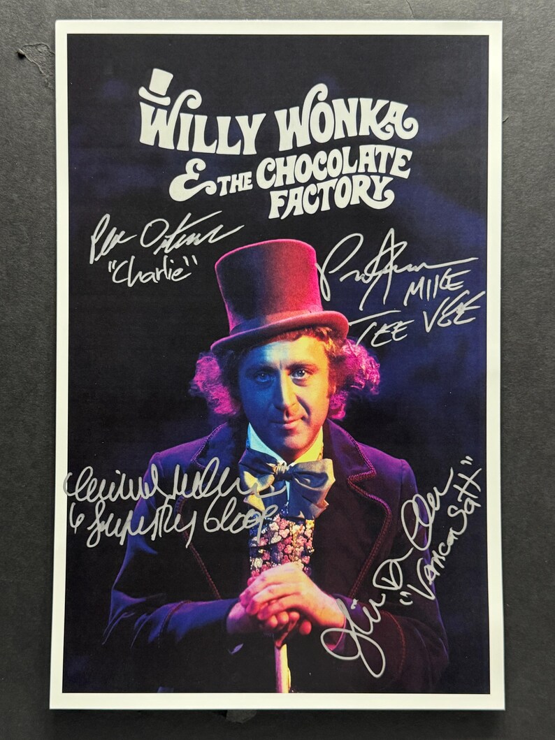 Willy Wonka & the Chocolate Factory Movie Poster Signed by 4 Cast ...