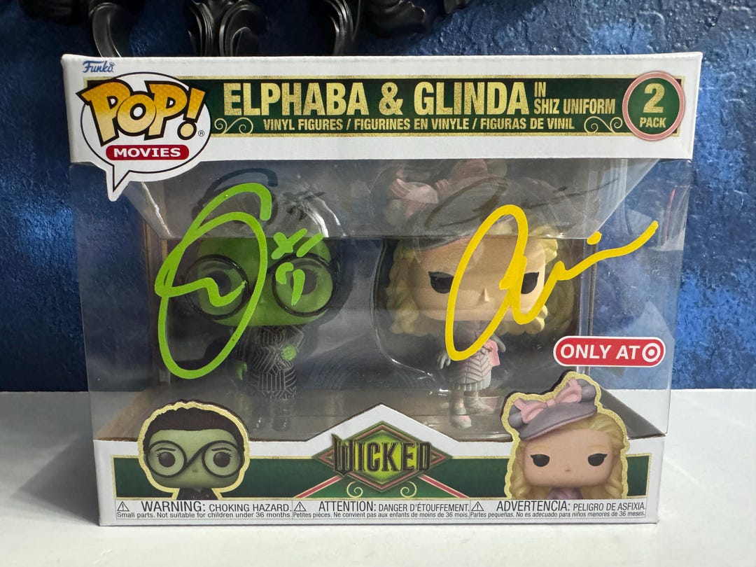Funko Pop! Wicked - Elphaba & Glinda in Shiz Uniform #2PK Signed by ...
