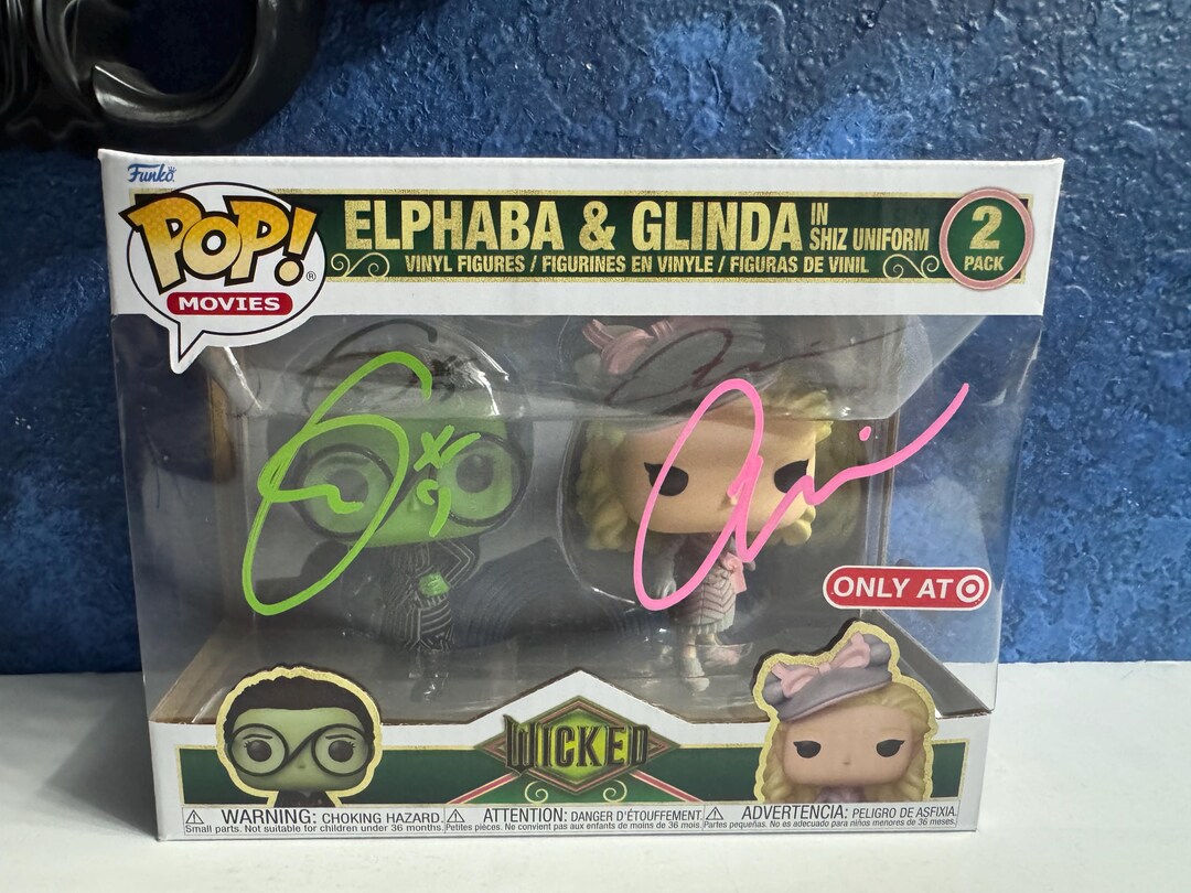 Funko Pop! Wicked - Elphaba & Glinda in Shiz Uniform #2PK Signed by ...
