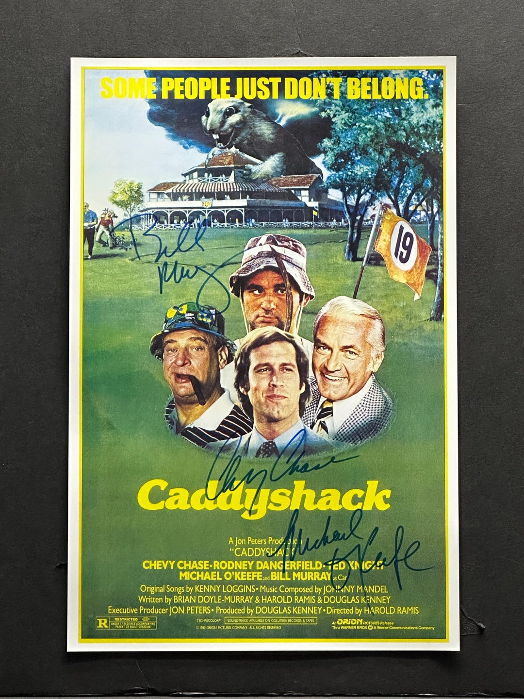 CADDYSHACK Signed Movie Poster by 3 Castmembers - COA Authenticated ...