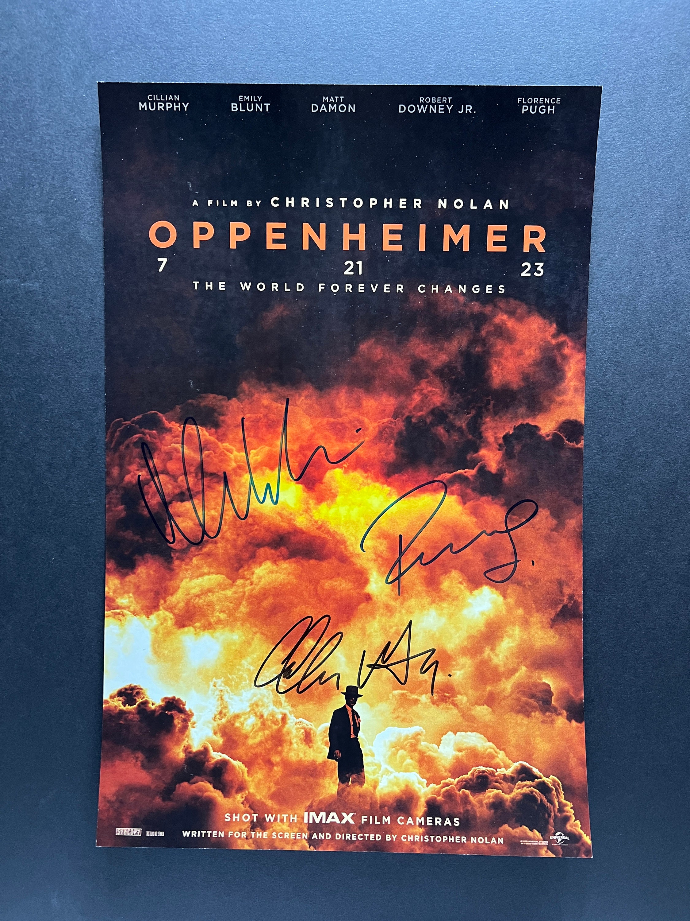 OPPENHEIMER Movie Poster Signed by 3 Castmembers COA Authenticated ...