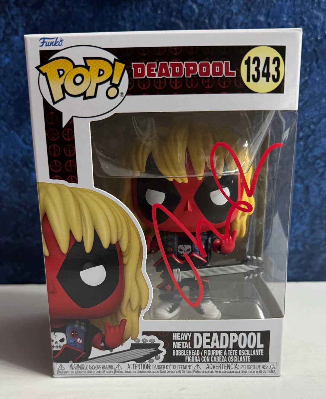 Funko Pop Deadpool Heavy Metal Deadpool 1343 Signed by Ryan Reynolds ...