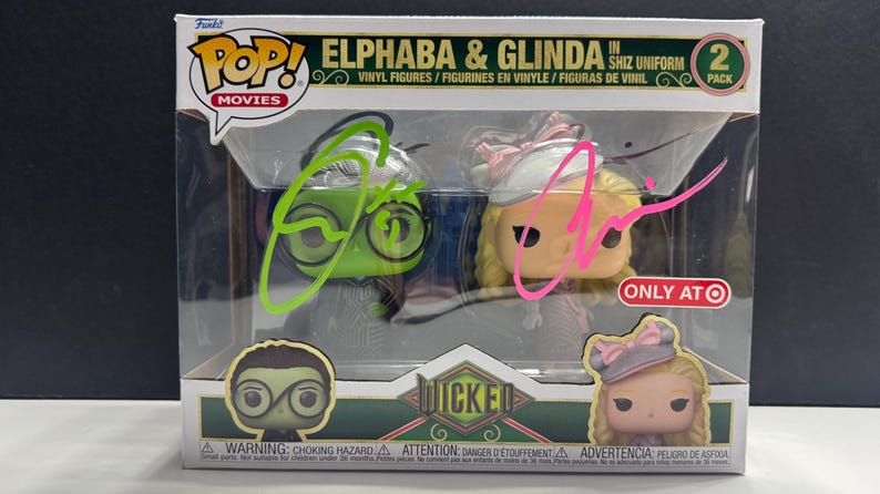 Funko Pop! Wicked - Elphaba & Glinda in Shiz Uniform #2PK Signed by ...