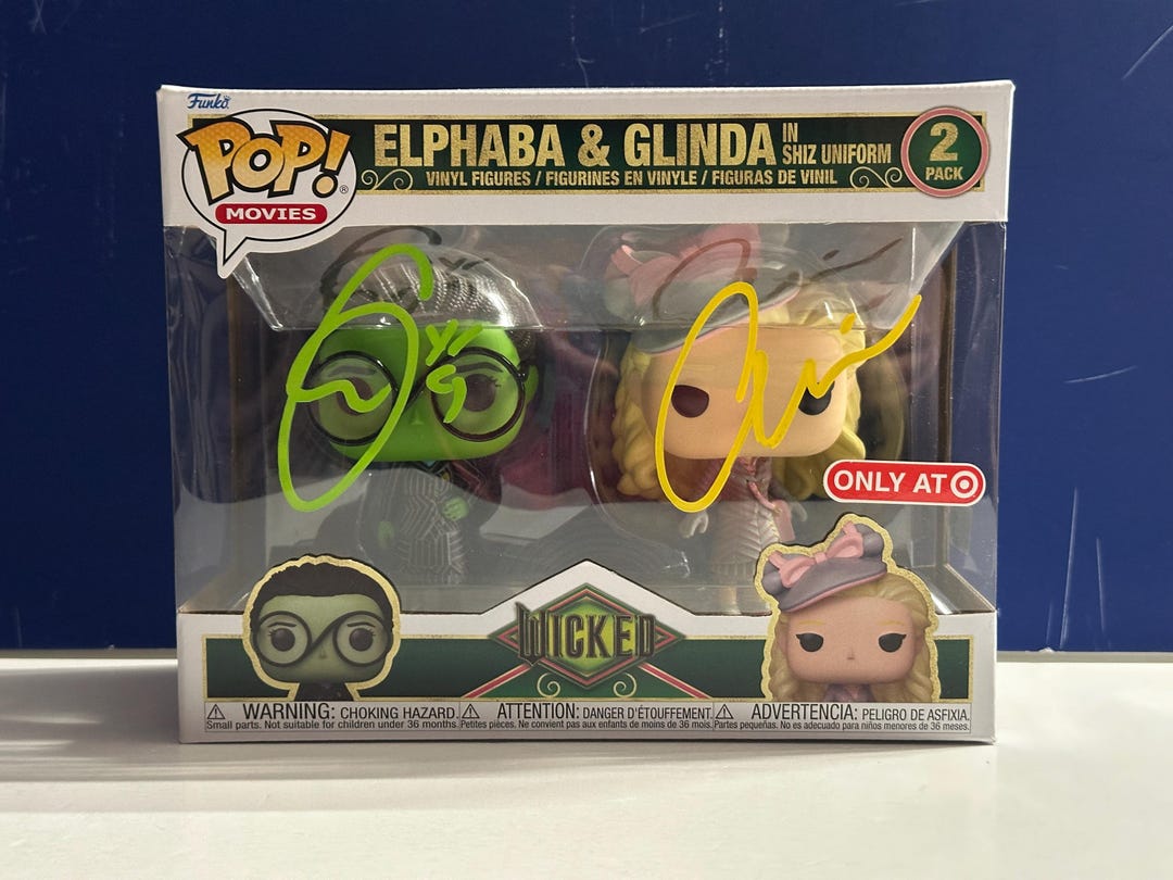 Funko Pop! Wicked - Elphaba & Glinda in Shiz Uniform #2PK Signed by ...