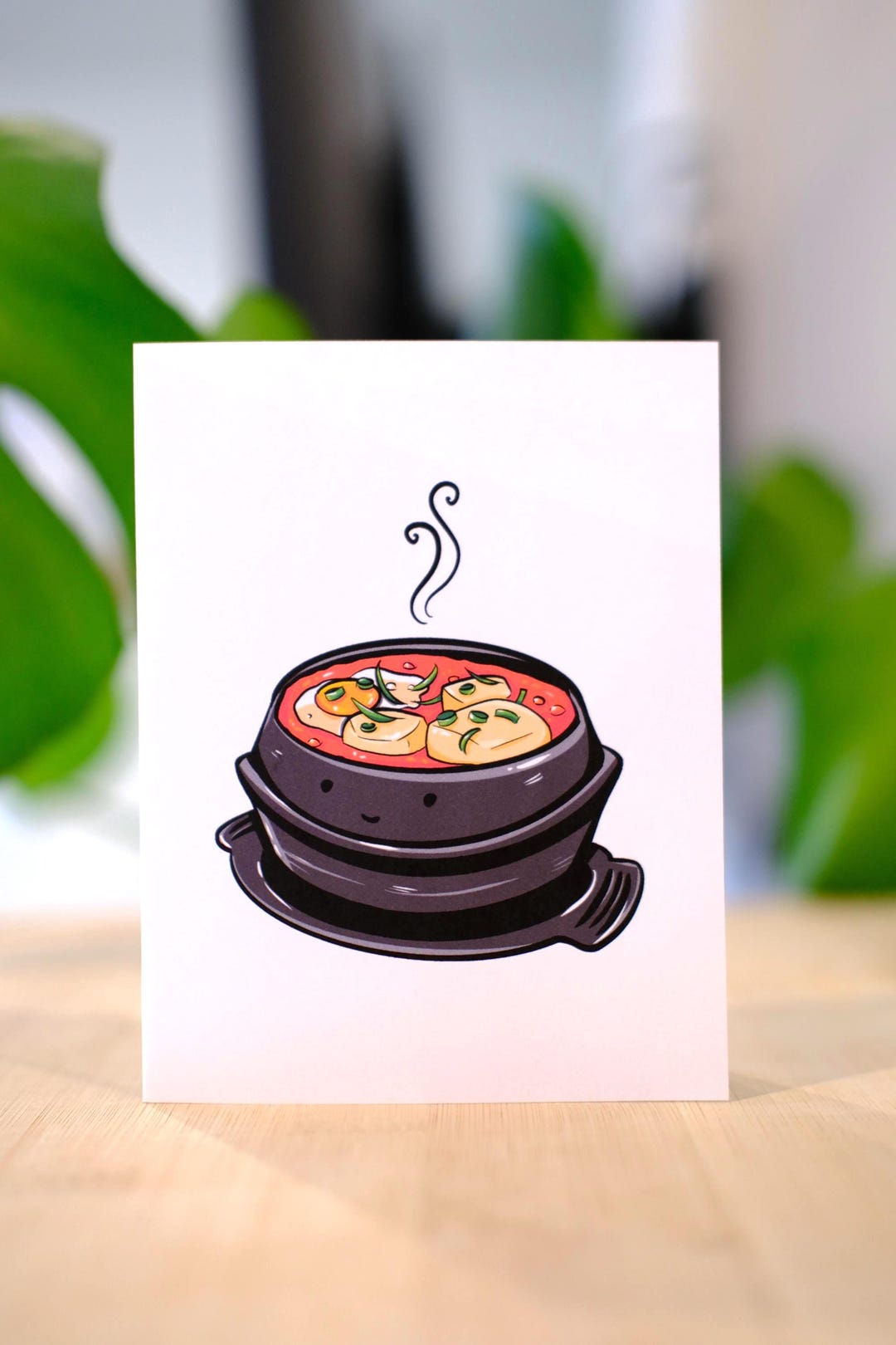Korean Tofu Soup Greeting Card: Handmade Blank Foodie Card - Etsy