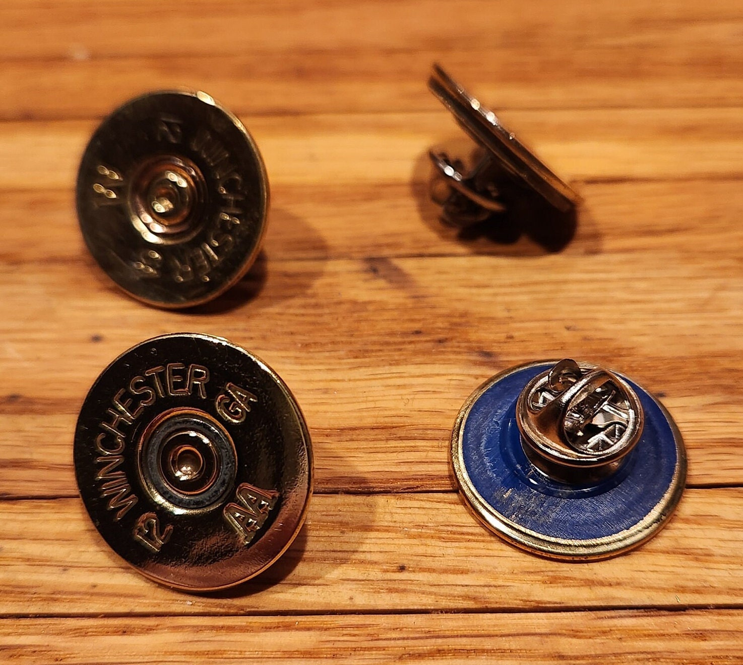 12 Guage Shotgun Shell Pins (4) - Vest Pins - Hat Pins - Lapel Pins ...