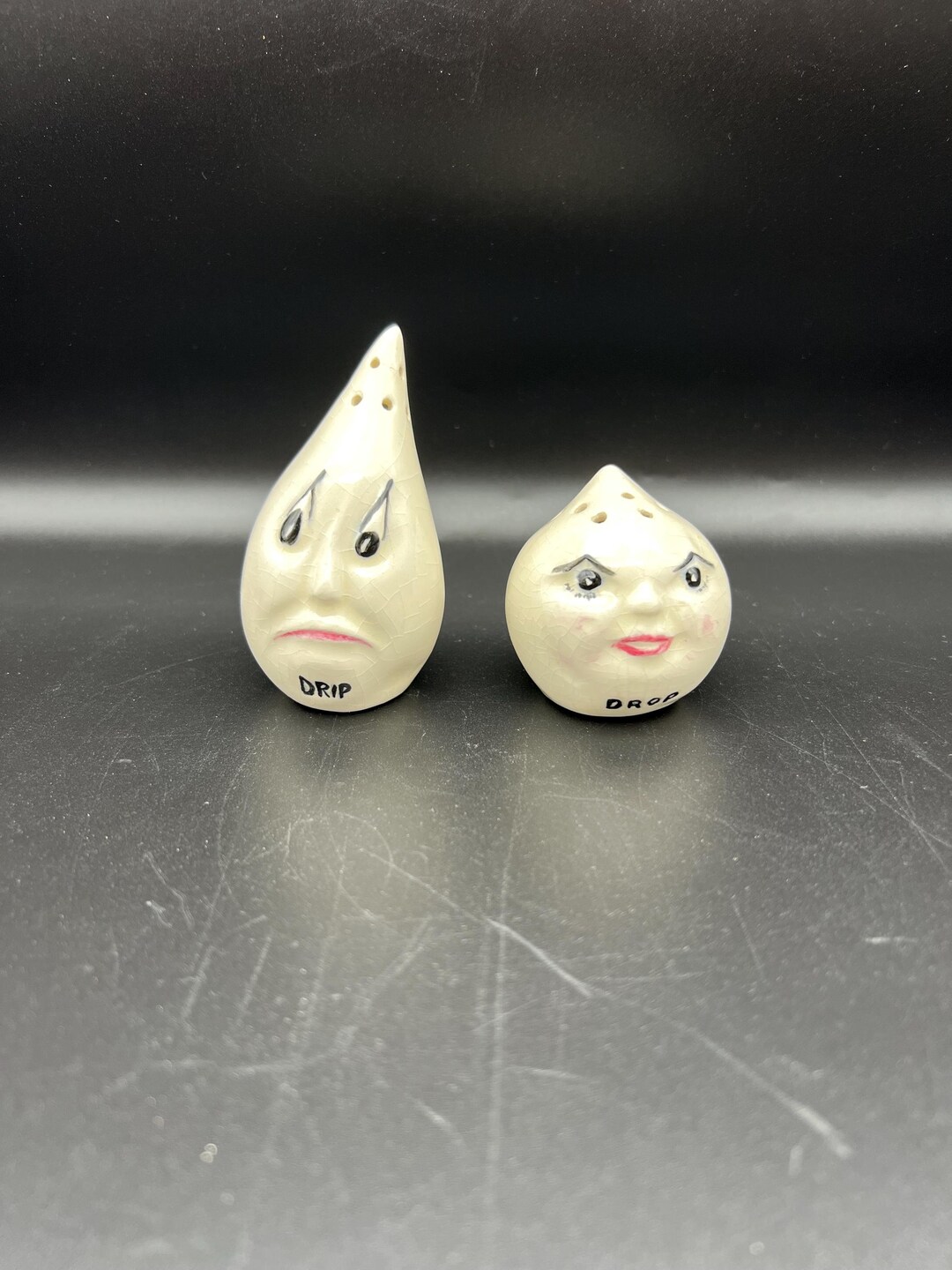 Vintage Mid-century Modern Drip & Drop Anthropomorphic Rain Drop Face ...