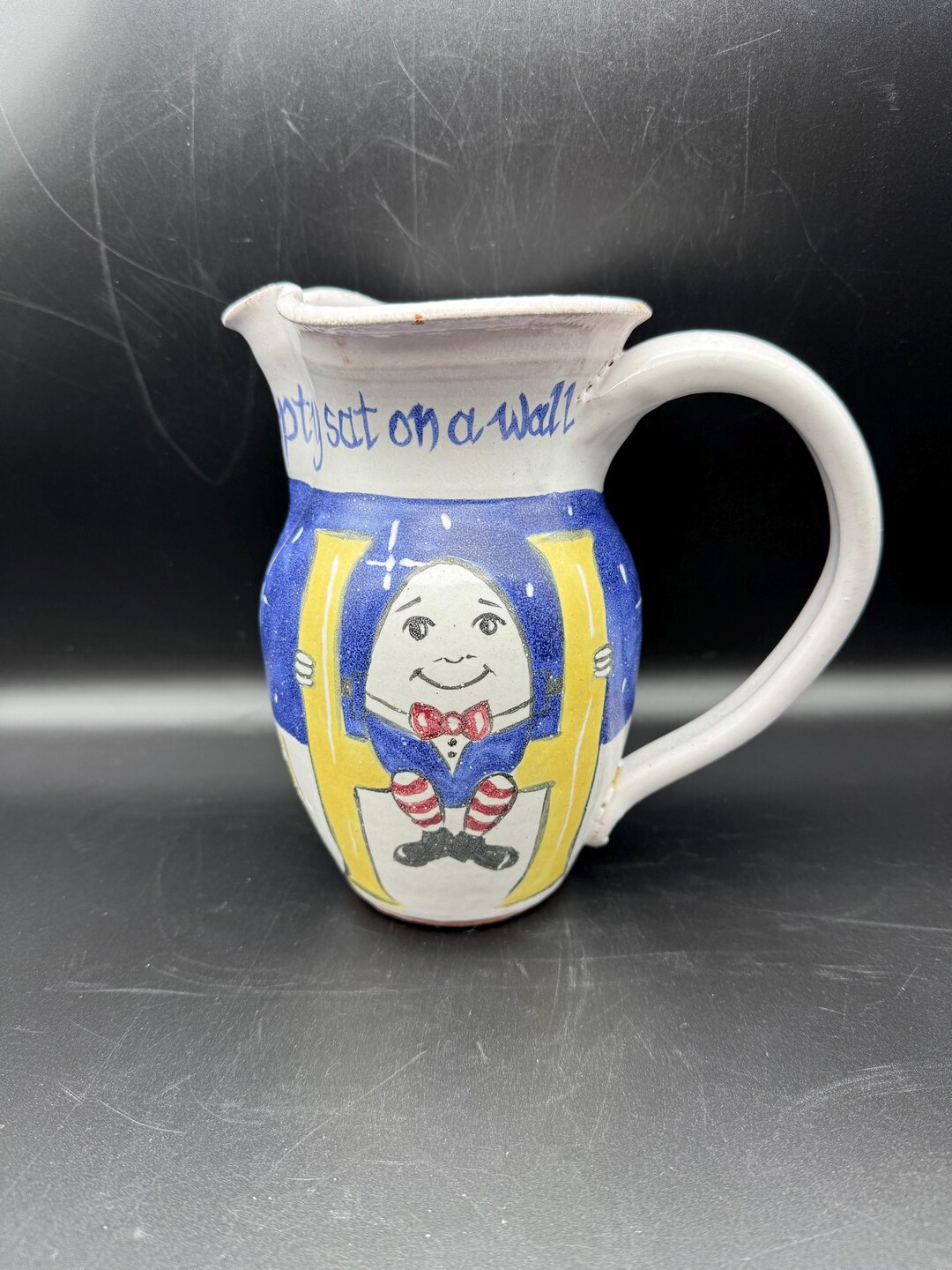 Humpty Dumpty Pottery Pitcher - Vintage Nursery Rhyme Ceramic Jug - Etsy