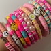 Cute Pink Clay Bead Bracelets - Etsy