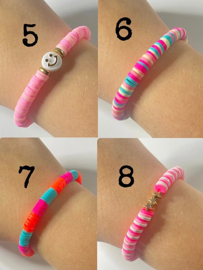 Cute Pink Clay Bead Bracelets - Etsy