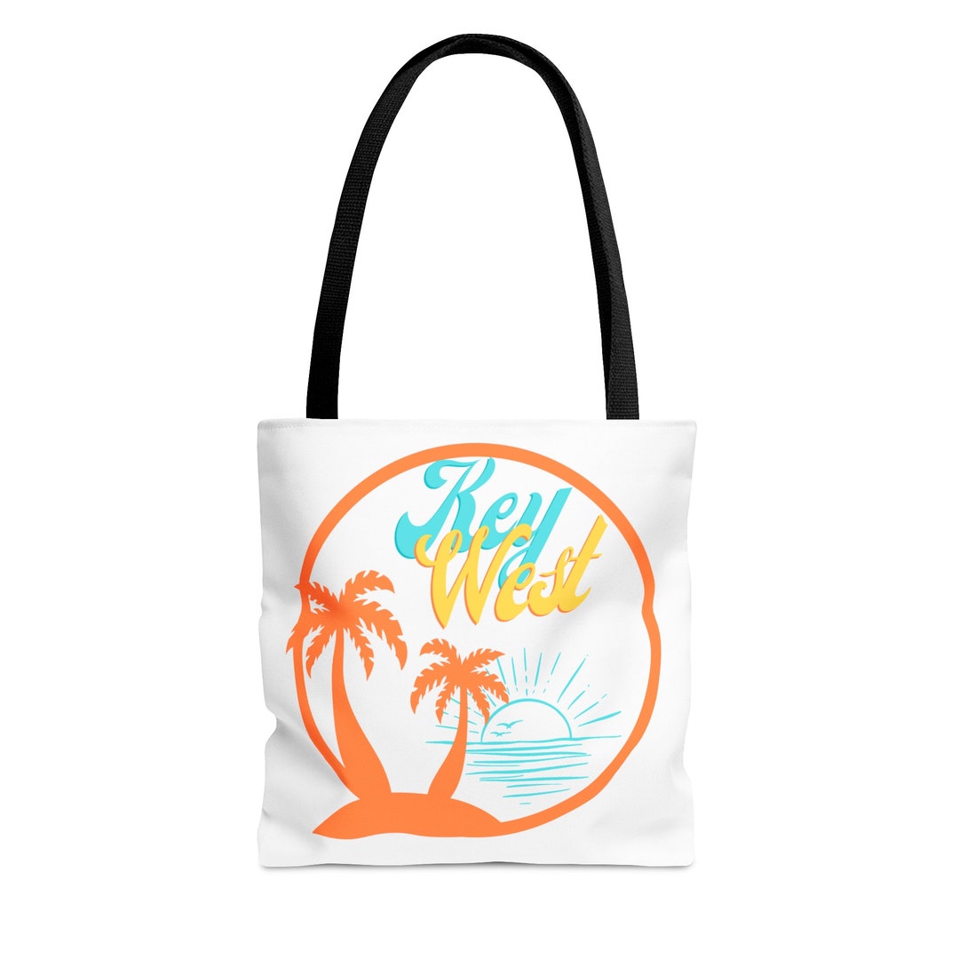Key West Palm Tote Bag, Canvas Bag Key West Gift, Key West Beach Tote ...